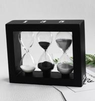 China Big Sand Timer Hourglass Wooden Stool Pine Material For Souvenir And Festival Gift for sale