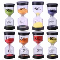 China Plastic Small Hourglass 1 3 5 10 15 30 45 60 Min Sand Timer SGS Certificated for sale