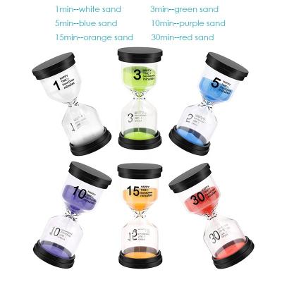 China 1 3 5 10 15 30 Minutes Sand Timer Sand Timer 6pcs For Kids Time Management for sale