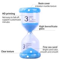 China Colorful Plastic Sand Timer Clock 2 3 5 10 15 30 Min Kids Game Hourglass for sale