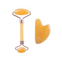 China Anti Aging Face Jade Roller Set Rose Quartz Massage Roller for sale