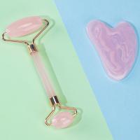 China Double Head Face Jade Roller 36g 18g Gua Sha Jade Roller Set Free Sample for sale