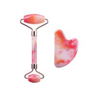 China Double Head Face Jade Roller 36g 18g Gua Sha Jade Roller Set Free Sample for sale
