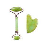 China Double Head Face Jade Roller 36g 18g Gua Sha Jade Roller Set Free Sample for sale