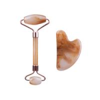 China Double Head Face Jade Roller 36g 18g Gua Sha Jade Roller Set Free Sample for sale