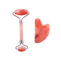 China Double Head Face Jade Roller 36g 18g Gua Sha Jade Roller Set Free Sample for sale