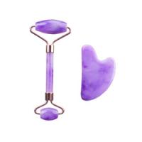 China Double Head Face Jade Roller 36g 18g Gua Sha Jade Roller Set Free Sample for sale