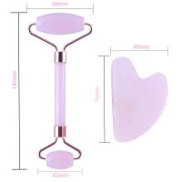 China Rose Quartz Crystal Face Jade Roller Anti Aging Logo Customized for sale