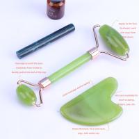 China 56g Rose Quartz Facial Roller , Jade Massage Roller For Face Massage for sale