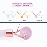 China 56g Rose Quartz Facial Roller , Jade Massage Roller For Face Massage for sale
