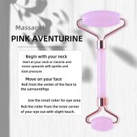 China 56g Rose Quartz Facial Roller , Jade Massage Roller For Face Massage for sale