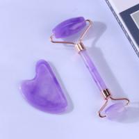 China 56g Rose Quartz Facial Roller , Jade Massage Roller For Face Massage for sale