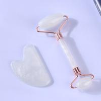 China 56g Rose Quartz Facial Roller , Jade Massage Roller For Face Massage for sale