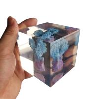 China custom cube brick resin paper weight with inclusion embeddings for sale