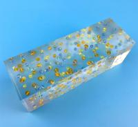 China Factory Design Custom cheap paper weight Clear Cube  Acrylic Paperweight Embedded In Sequins Resin paperweight for sale
