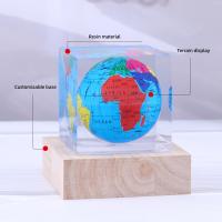 China Polygonal Cylindrical Plexiglass Crystal Globe Paperweight , Clear Resin Paperweight for sale