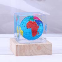 China Polygonal Cylindrical Plexiglass Crystal Globe Paperweight , Clear Resin Paperweight for sale
