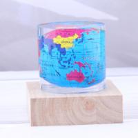 China Polygonal Cylindrical Plexiglass Crystal Globe Paperweight , Clear Resin Paperweight for sale