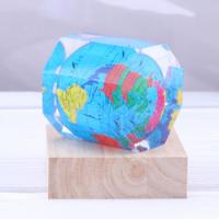 China Polygonal Cylindrical Plexiglass Crystal Globe Paperweight , Clear Resin Paperweight for sale