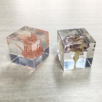 China Wholesale cheap paper weight custom with real dry flowers resin paperweight acrylic clear crystal paper weight for sale