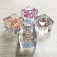 China Wholesale cheap paper weight custom with real dry flowers resin paperweight acrylic clear crystal paper weight for sale