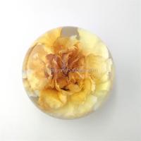 China Return Gift Transparent craft flower embellishments crystal ball with flower inside Resin Acrylic Balls for sale