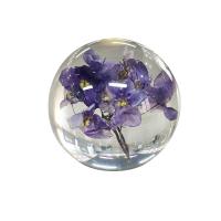 China 3D Crystal Paperweight Ball , Custom Paperweight With Flowers Inside for sale