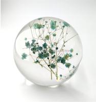 China 3D Crystal Paperweight Ball , Custom Paperweight With Flowers Inside for sale