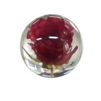China 3D Crystal Paperweight Ball , Custom Paperweight With Flowers Inside for sale