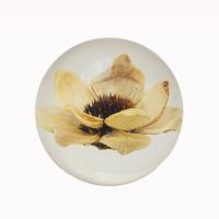 China Nature Clear Flower Paperweight , Resin Floral Paperweight Ball for sale
