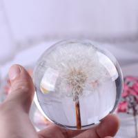 China Real dandelion in Clear resin ball flower resin ball ornament for sale