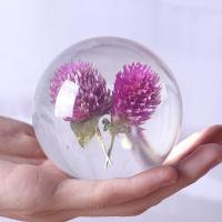 China Real dandelion in Clear resin ball flower resin ball ornament for sale