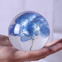 China Real dandelion in Clear resin ball flower resin ball ornament for sale