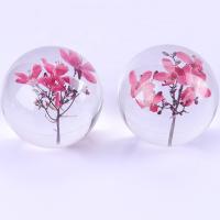 China Business gift Flower Resin Ball , Crystal acrylic paper weight for sale