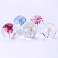 China Business gift Flower Resin Ball , Crystal acrylic paper weight for sale