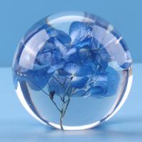 China Business gift Flower Resin Ball , Crystal acrylic paper weight for sale