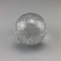China Colorful acrylic ball with glitter powder clear crystal  Customized 76mm balls acrylic decorative resin ball for sale