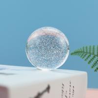 China Home crystal craft shining acrylic uv balls 50mm glitter powder  toys ball  clear crystal ball for sale
