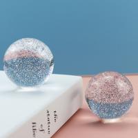 China Home crystal craft shining acrylic uv balls 50mm glitter powder  toys ball  clear crystal ball for sale