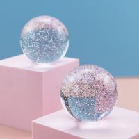 China Home crystal craft shining acrylic uv balls 50mm glitter powder  toys ball  clear crystal ball for sale