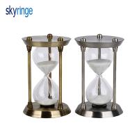 China Vintage Brass Hourglass 2 Minute 5 Minute Metal Hourglass Sand Timer Sand Clock for sale