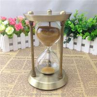 China Vintage Brass Hourglass 2 Minute 5 Minute Metal Hourglass Sand Timer Sand Clock for sale