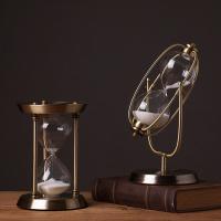 China Desktop Decor Large Antique Brass Hourglass 15 Minute - 2 Hour Sand Hourglass for sale