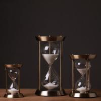 China Desktop Decor Large Antique Brass Hourglass 15 Minute - 2 Hour Sand Hourglass for sale