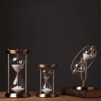 China Desktop Decor Large Antique Brass Hourglass 15 Minute - 2 Hour Sand Hourglass for sale