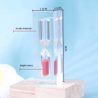 China 1 3 5 10 Minute Acrylic Hourglass 60g Art Deco Style Custom Color for sale