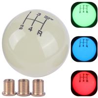 China Universal Car Gear Shift Knob Luminous Shift Stick Knob with 3 Adapters Red blue green for Manual Automatic Vehicles for sale