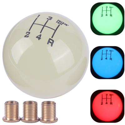 China Universal Car Gear Shift Knob Luminous Shift Stick Knob with 3 Adapters Red blue green for Manual Automatic Vehicles for sale