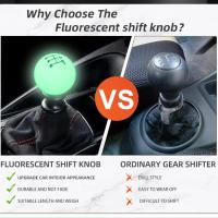 China Universal Car Gear Shift Knob Luminous Shift Stick Knob with 3 Adapters Red blue green for Manual Automatic Vehicles for sale