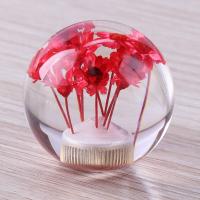 China Custom design logo car gear shift knobs crystal gear shift knob with dry flower inside resin shift gear knob ball for sale